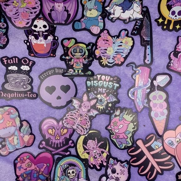 Wall Decor | Large Emo Cute Dark Kawaii Y2k Stickers Set Bundle Pack ...